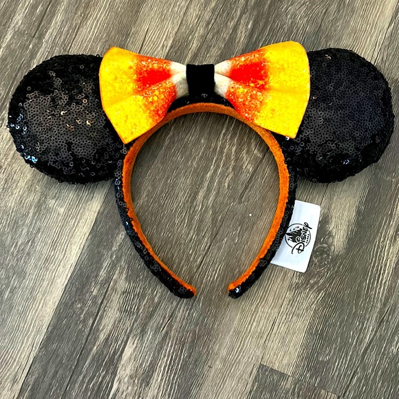 Disney | Accessories | Sequined Minnie Mouse Candy Corn Ear Headband ...